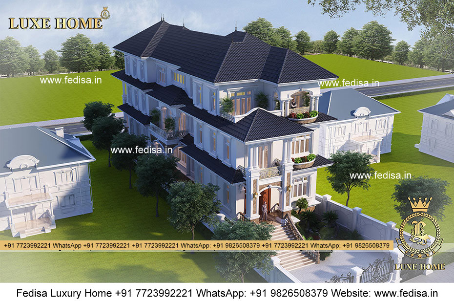 3d House Design Luxury Pool And Deck Villa Four Bedroom Bungalow Plan ...