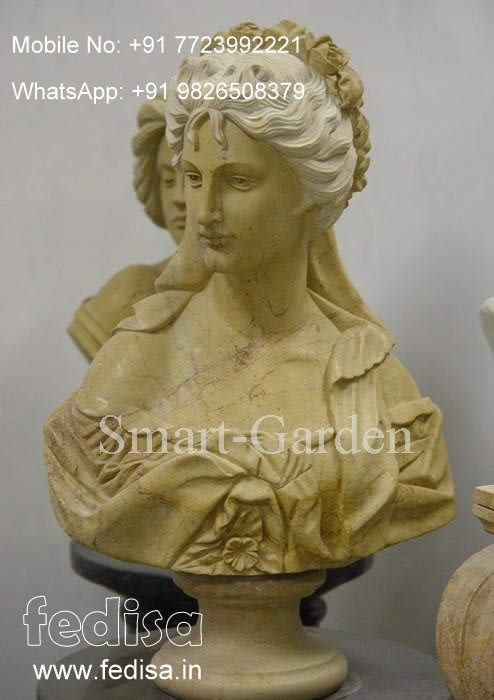 Black Marble Bust Veiled Bust Statue Lady Bust Statue