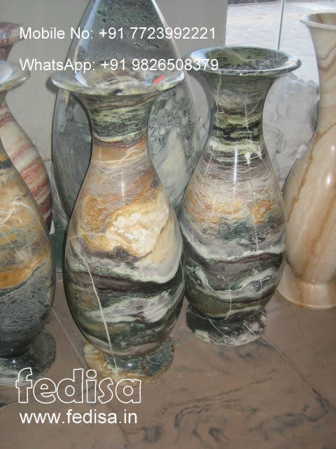 Black Marble Plant Pot Tilted Flower Pots 17 Inch Plant Saucer