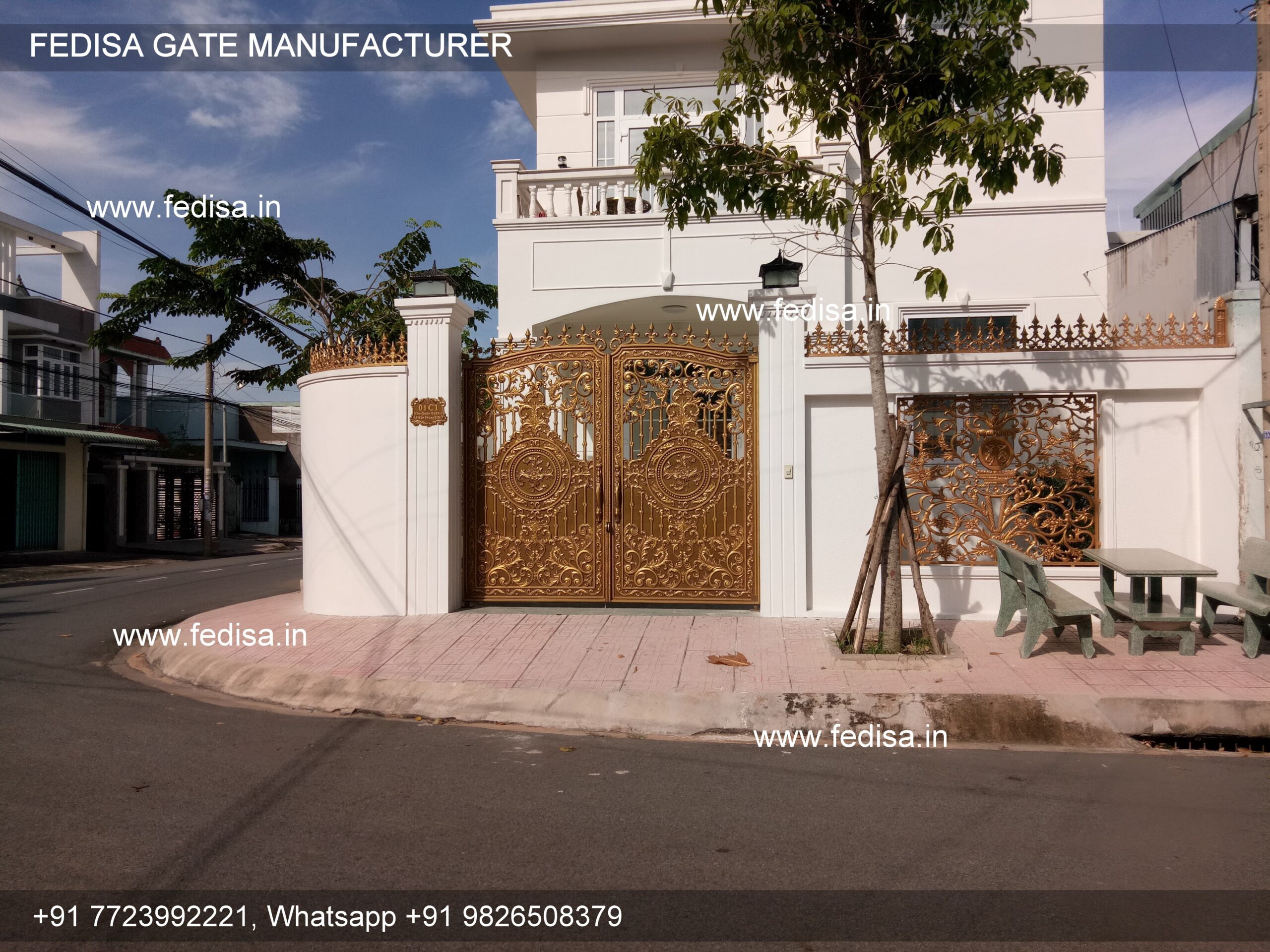 Boundary Wall Design With Gate Iron Square Pipe Gate Design Main Gate ...