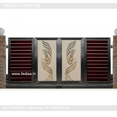 Boundary Wall Design With Grill Modern House With Gate Types Of Gates ...