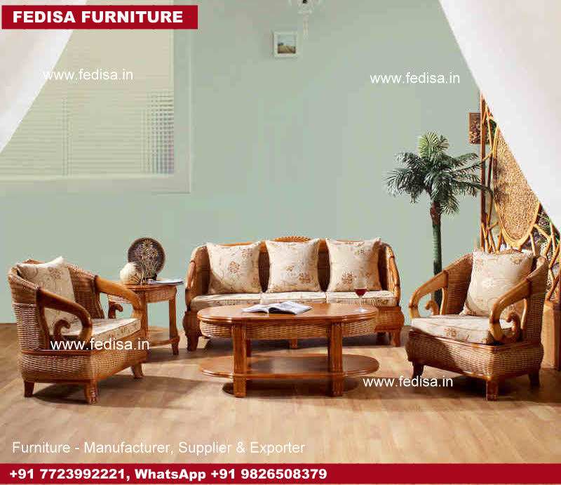 Cane Sofa Set, Chooral Chair Cane Wood Sofa