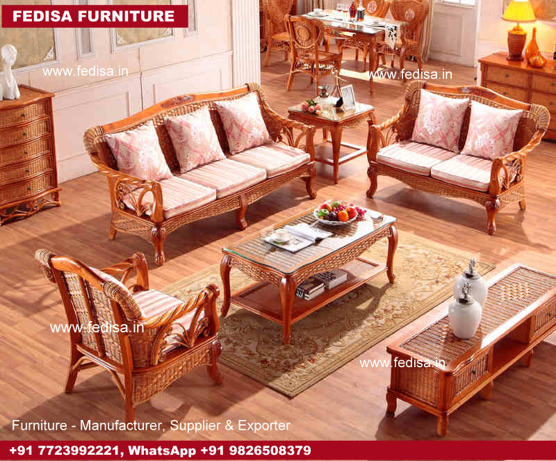 Cane Sofa Set, Furniture Cane Webbing Cane Single Bed