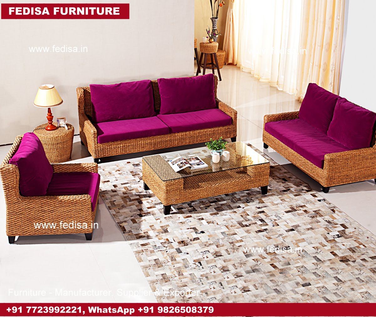 Cane Sofa Set, Perambu Chair Rattan Chair Cane