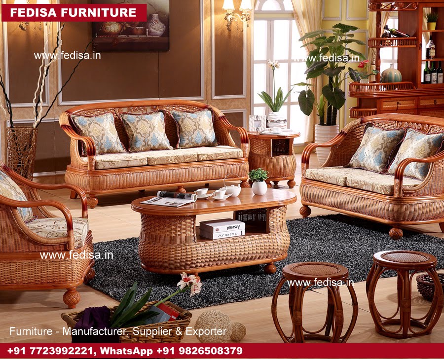 Cane Sofa Set, Round Cane Dining Table Cane Chair Set