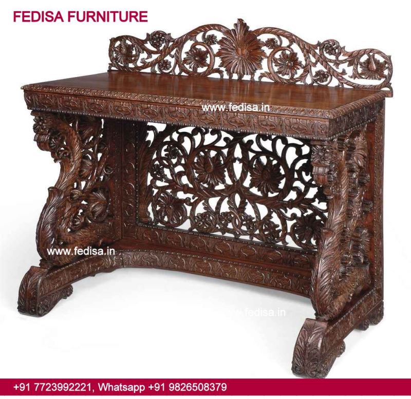 Carved Console Table 141 Drawer Mirrored Console Table Entry Way Table ...