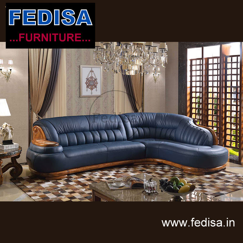 Classic Luxury l shape sofa, l shaped leather couch with pull out bed ...