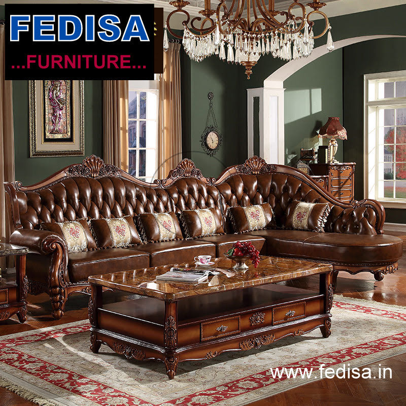 Classic Luxury l shape sofa, leather l shape recliner sofa seven seater ...