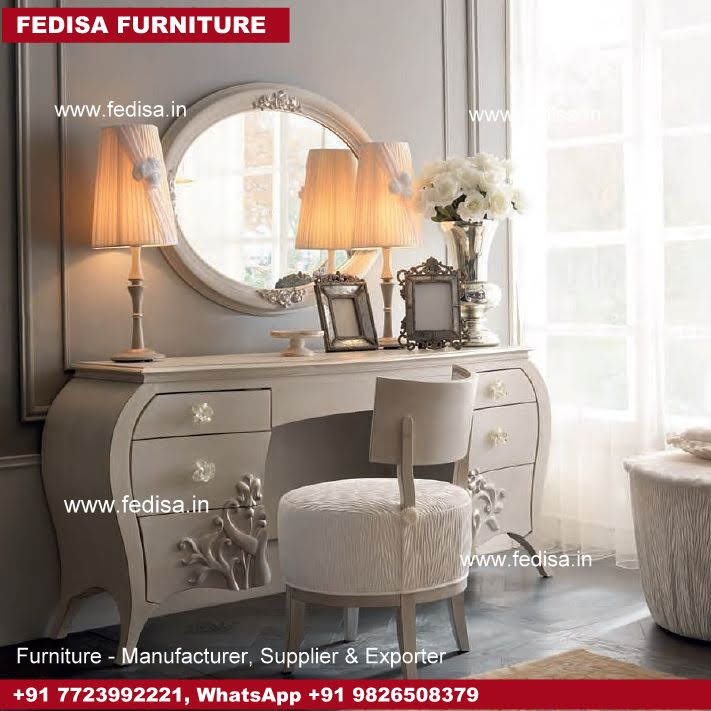 Compact Dressing Table, Hidden Dressing Table Oak Corner Dressing Table