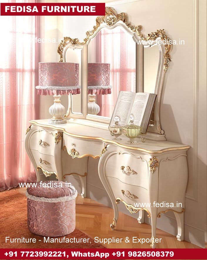Corner Dressing Table, Bedroom Vanity With Drawers Dressing Table And ...