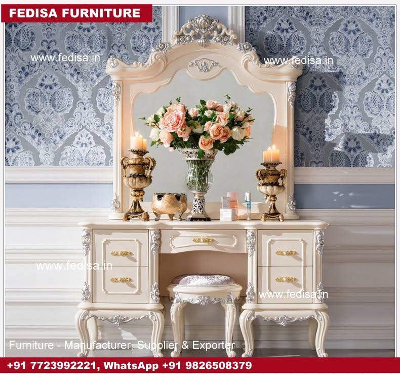 Corner Dressing Table, Makeup Table Small Slim Dressing Table With ...