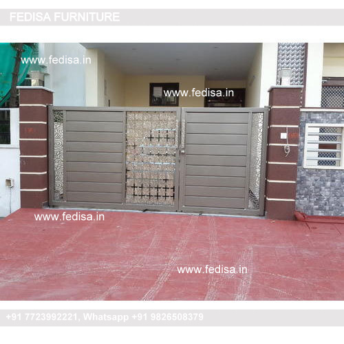 Double Door Iron Gate Design Modern Metal And Wood Fence Maharaja Gate ...
