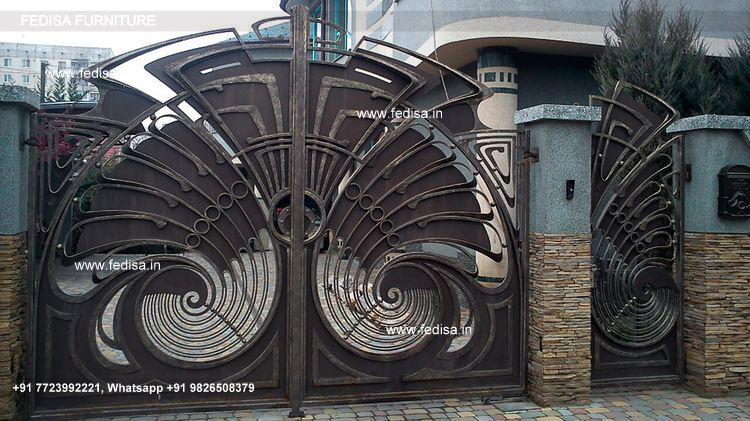 Fancy Gate Design Modern Iron Fence Designs Round Main Gate Design Pipe ...