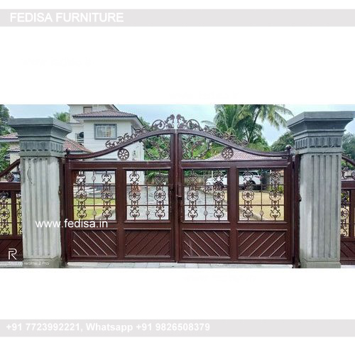 Fancy Gate Modern Iron Fence Home Gate Pillar Design Plai Gate Design ...