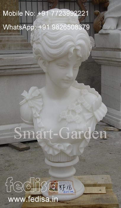 Faux Marble Bust Veiled Maiden Bust Veiled Bust Statue