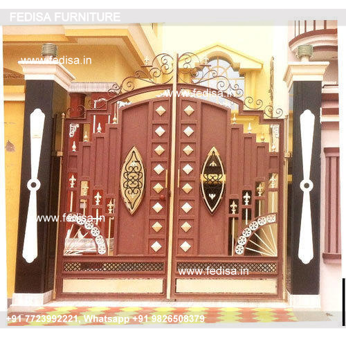 Gate Design 3156 Modern Metal And Wood Fence House Entrance Gate Design ...