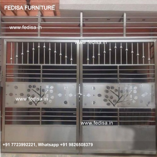 Grill Design Modern Metal And Wood Fence Boundary Modular Gate Design ...