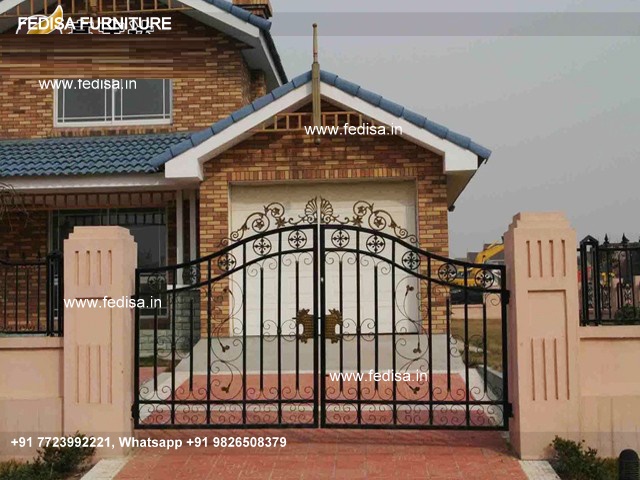 Home Boundary Wall Design With Gate Steel Plate Gate Design Dwar Gate ...