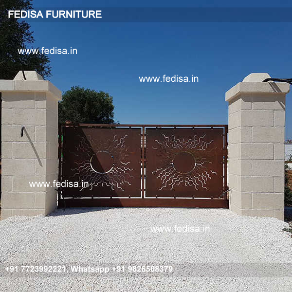 Home Boundary Wall Design With Gate Steel Temple Gate Design Gate Parda ...