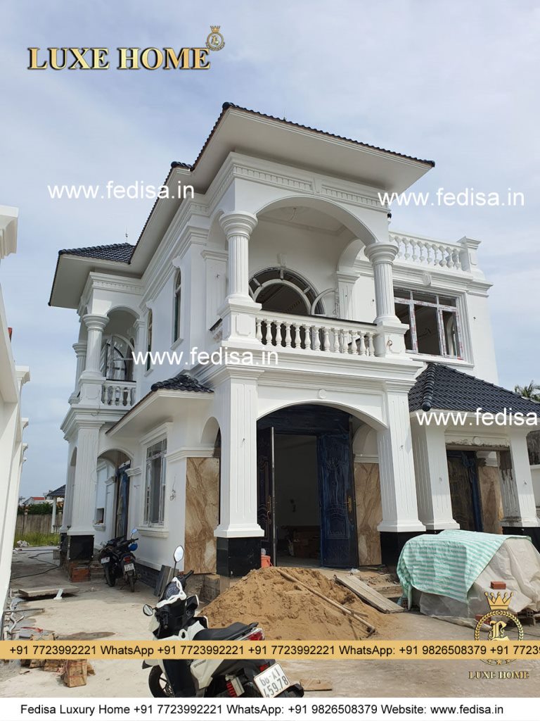 Indian House Design Front View Luxury Pool Villa Duplex House Models A ...