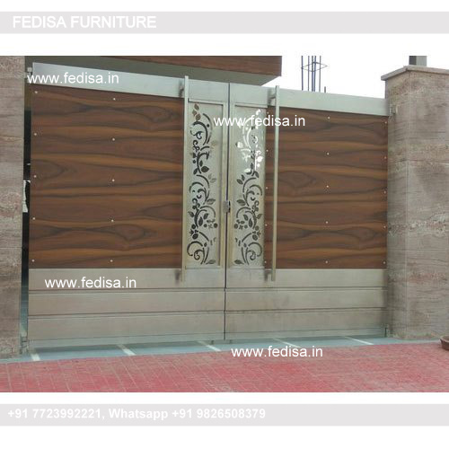 Iron Main Gate Design Catalogue India Modern Metal And Wood Fence ...