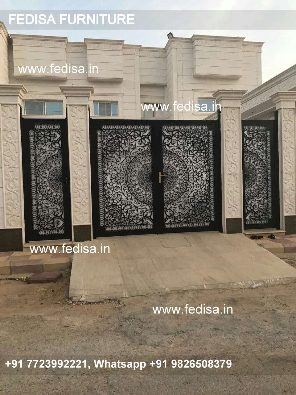 Iron Main Gate Design Catalogue India Modern Metal And Wood Fence Ghar ...