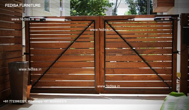 Iron Pipe Gate Design Catalogue Modern Metal And Wood Fence Different ...