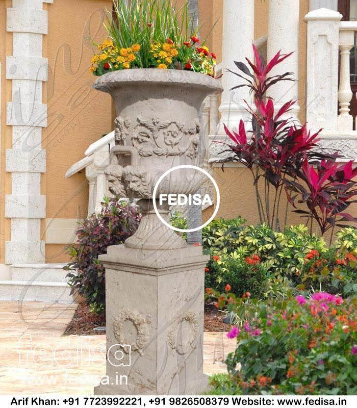 Large Marble Plant Pot Standing Plant Pot Water Plant Container