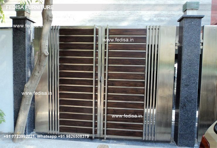 Lohe Ka Gate Ka Design Modern Iron Fence Double Palla Gate Pipe Gate ...