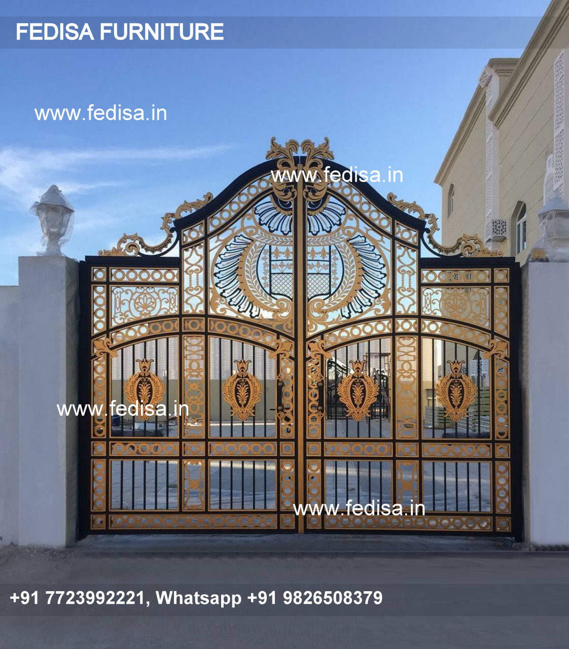 Lohe Ke Gate Modern Gate Post Design Three Fold Gate Design Pillar ...