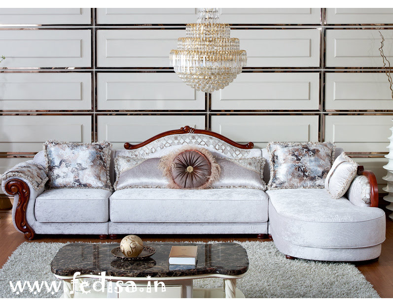 Luxury l shape sofa, 3 piece couch set round sofa set