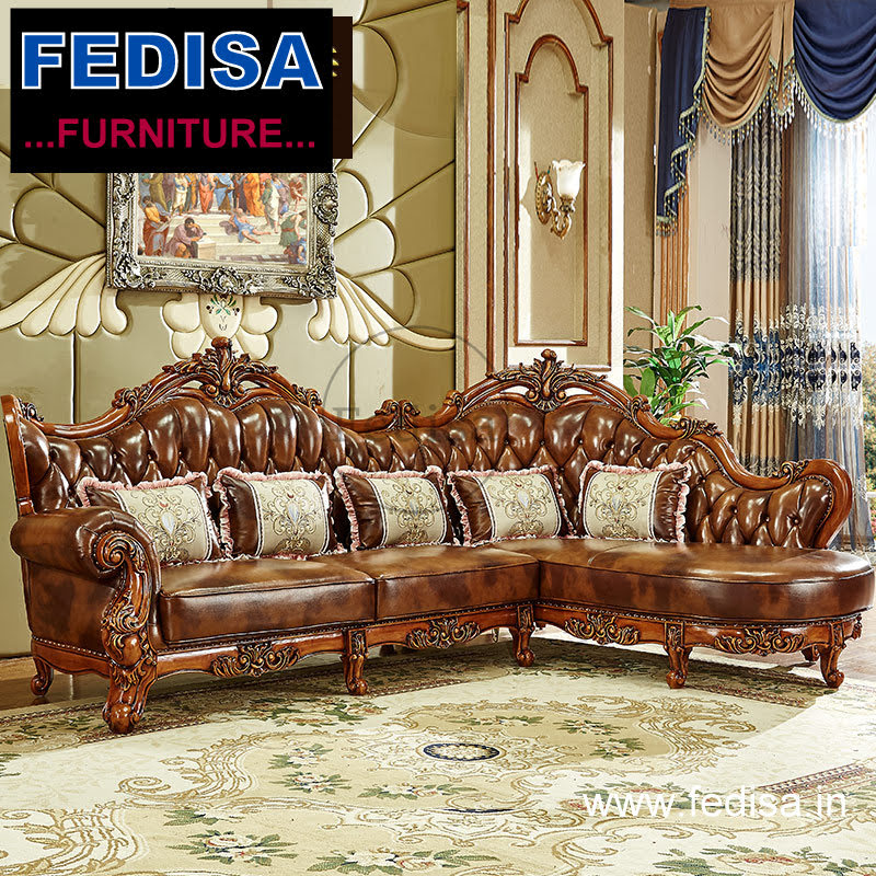 Luxury l shape sofa, faux leather l shaped sofa second hand sofa set
