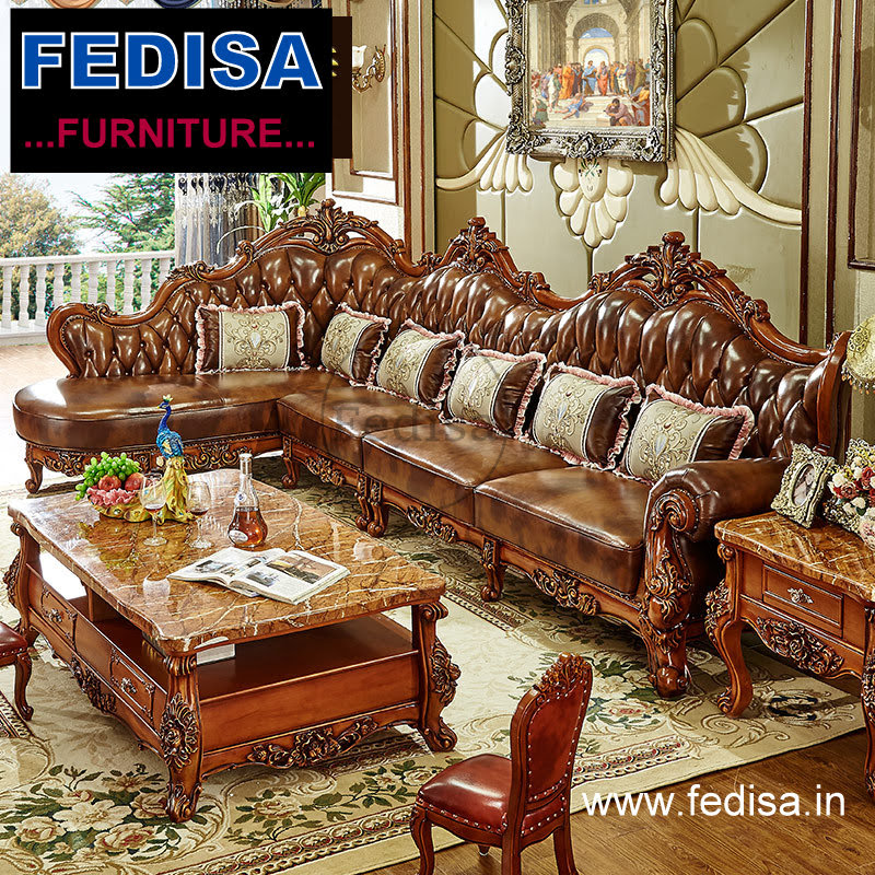 Luxury l shape sofa, l shape fabric sofa sofa set