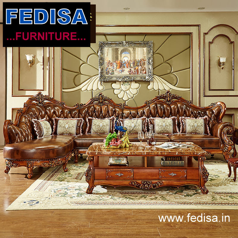 Luxury l shape sofa, l shaped couch faux leather 8 seater corner sofa