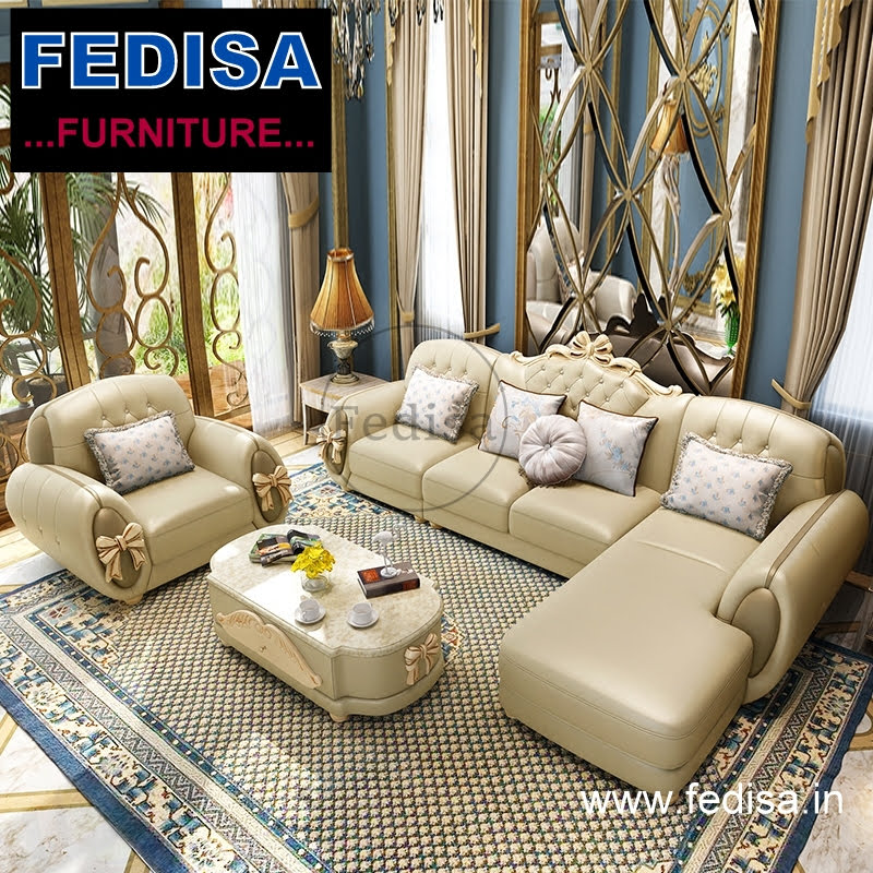 Luxury l shape sofa, leather l shaped couches for sale luxury sofa set