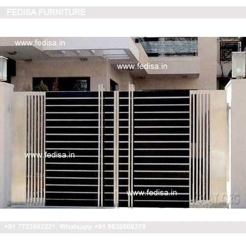 Main Door Gate Design Modern Metal And Wood Fence Ss Compound Gate ...