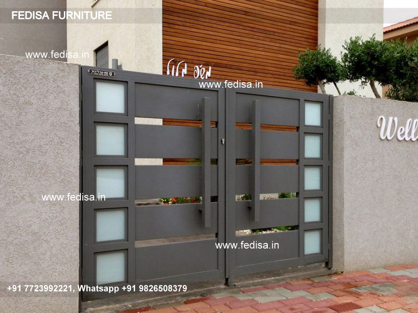 Main Gate Colour Modern Metal And Wood Fence Main Gate Window Design ...