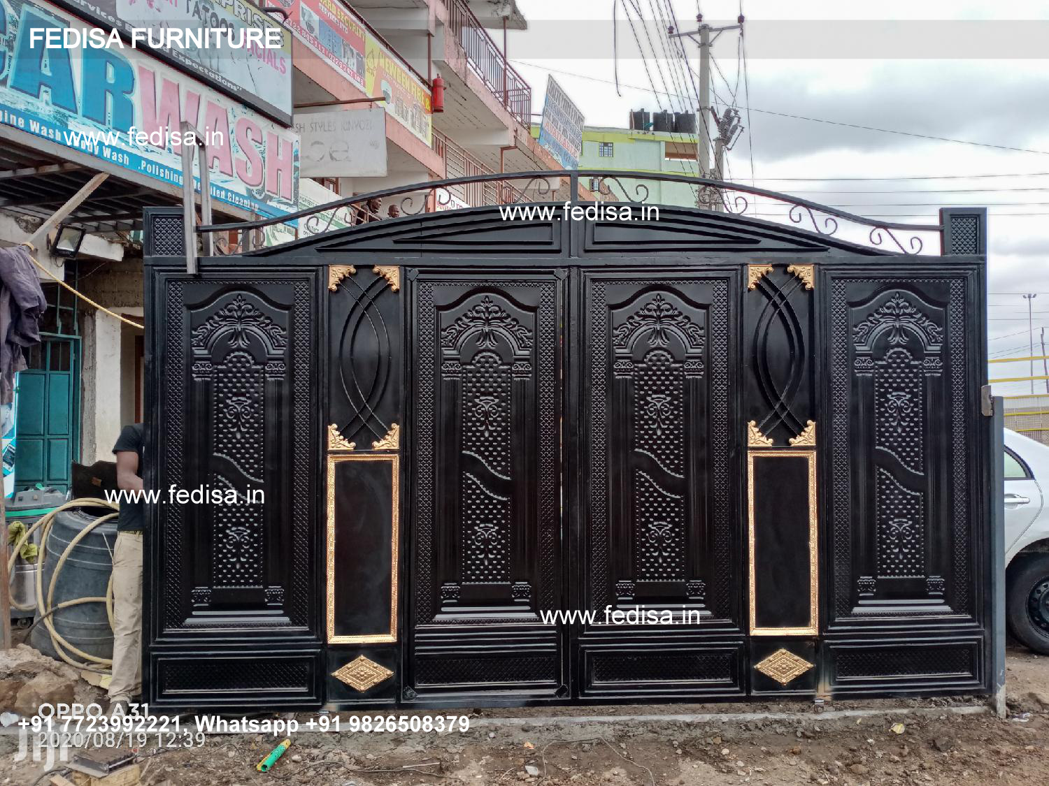 Main Gate Design 3158 Modern House With Gate Square Gate Design Pipe ...