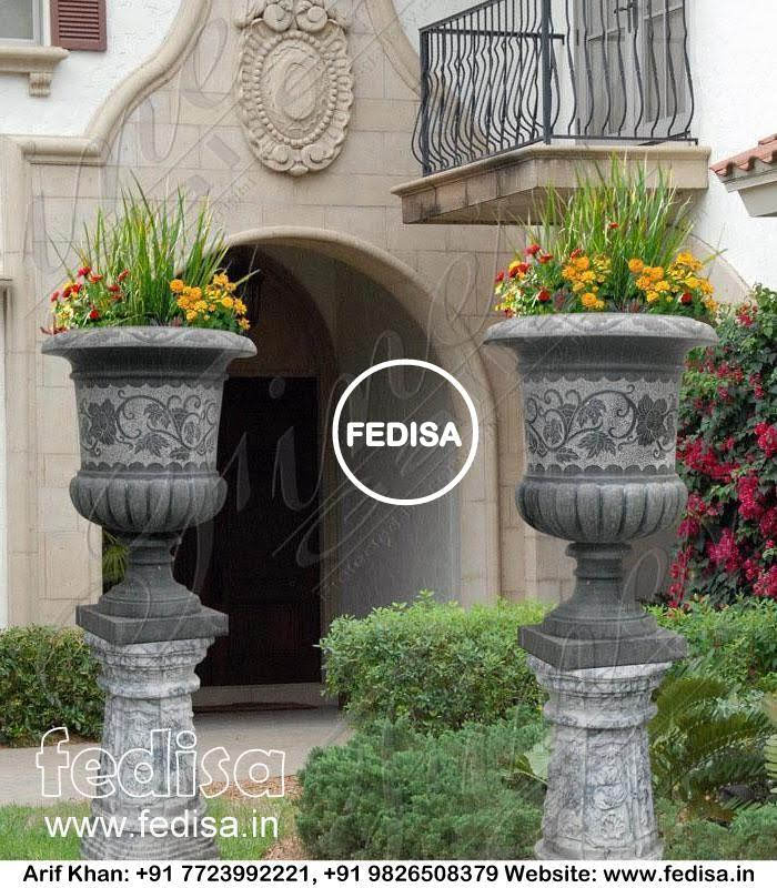 Marble Plant Holder Indoor Decorative Plant Pots 16 Inch Pots For Plants