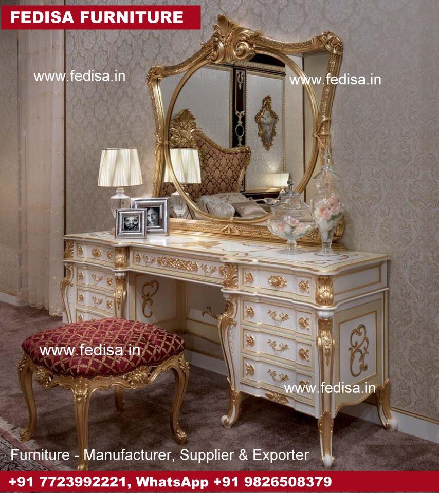 Mirrored Dressing Table, Gothic Makeup Vanity Mirrored Vanity Dressing ...