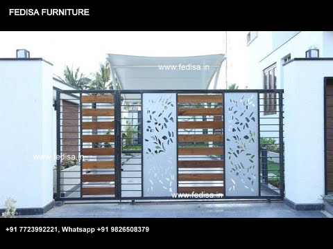 Modern Front Gate Design Modern Iron Fence Designs Cnc Cutting Design ...