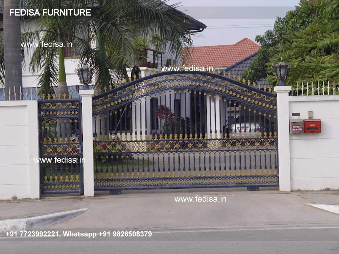 Modern Front Wall And Gate Designs Modern Gate Post Design Wooden Main ...