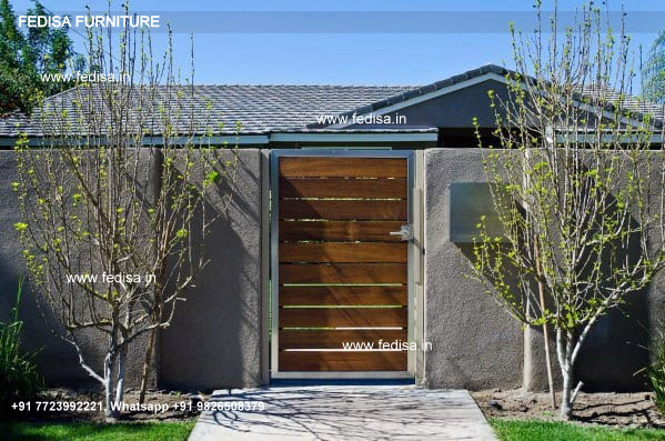 Modern Front Wall And Gate Designs Modern Metal And Wood Fence Simple ...