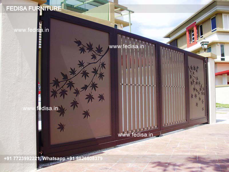 Modern Main Gate Pillar Design Modern Metal And Wood Fence Front Door ...
