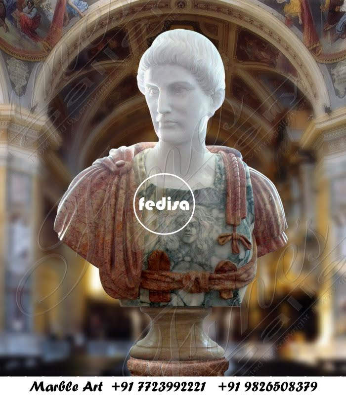 Roman Bust Statue Buddha Bust Statue Veiled Maiden Bust