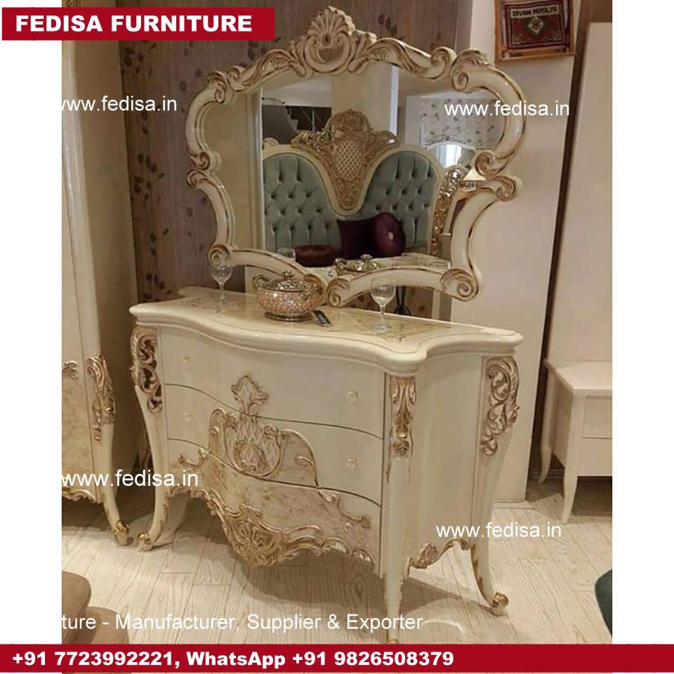 Simple Dressing Table, 2 Drawer Dressing Table Makeup Vanity Table Set