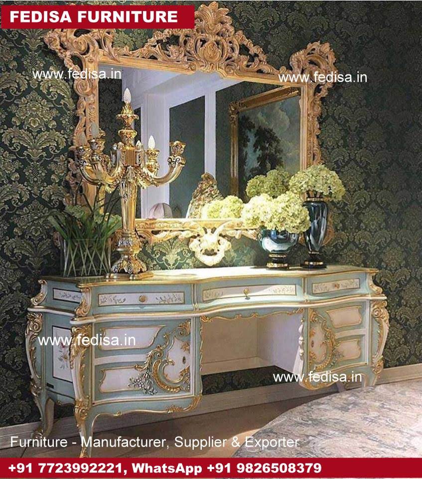 Simple Dressing Table, Small Mirrored Dressing Table Iron Dressing Table