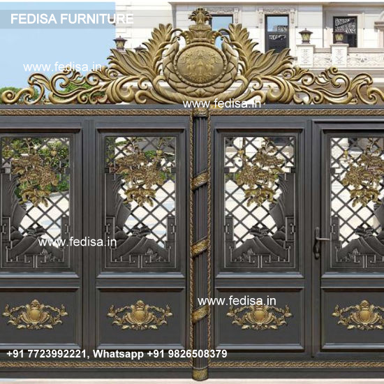 Simple Gate Colour Steel Plate Gate Design Iron Gate Design For Flats ...