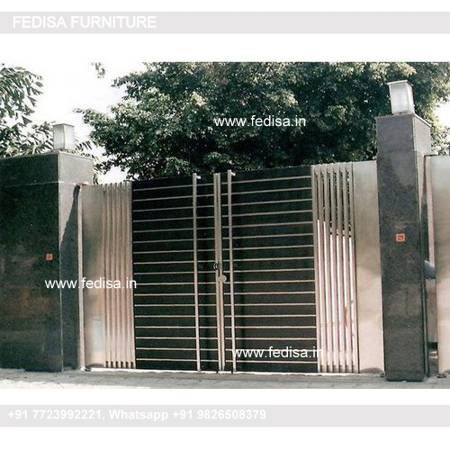 Simple Gate Design For Home Modern Metal And Wood Fence Main Gate Sidi ...