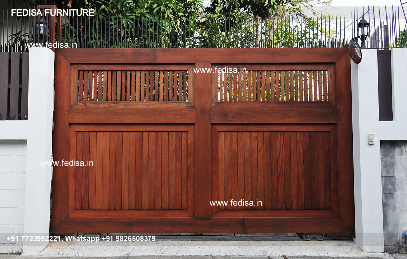 Simple Main Gate Design 3153 Modern Metal And Wood Fence Steel Gate ...